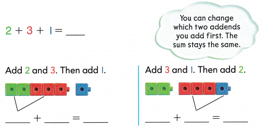 Texas Go Math Grade 1 Lesson 12.2 Answer Key Add 3 Numbers – Go Math ...