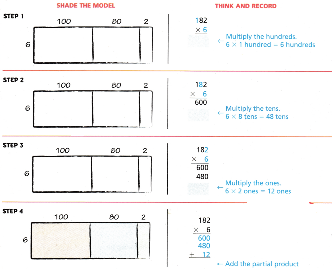 Texas Go Math Grade 4 Lesson 7.5 Answer Key Multiply Using Partial ...