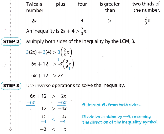 Texas Go Math Grade 8 Lesson 11.4 Answer Key Inequalities with Rational ...