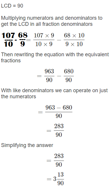 McGraw Hill Math Grade 6 Lesson 6.7 Answer Key Subtracting Mixed ...